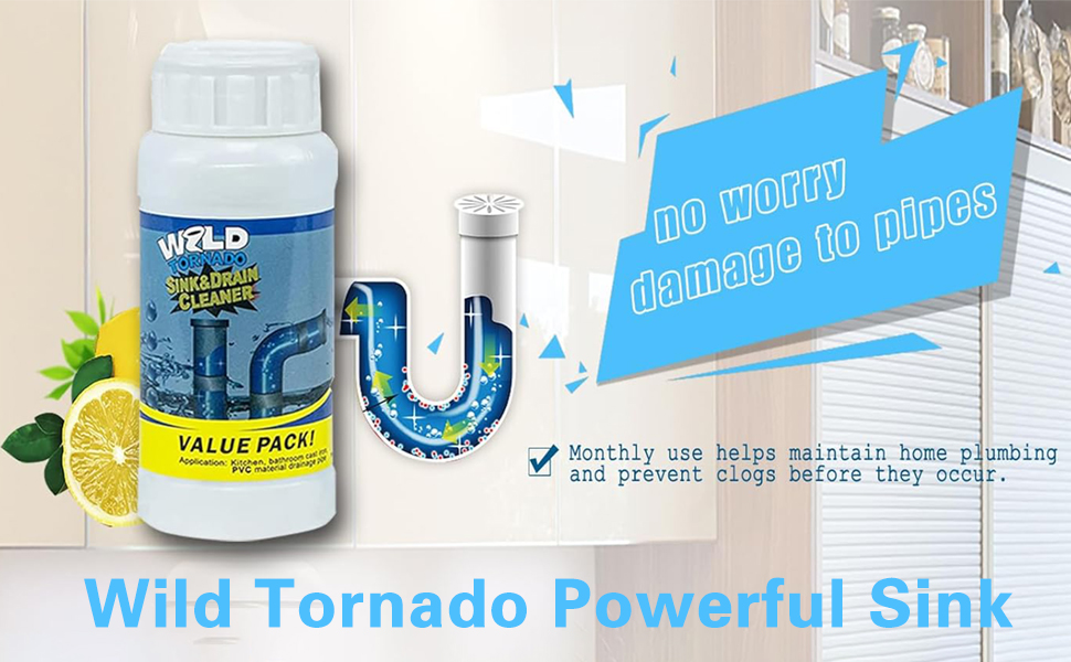 Amazon.com: Wild Tornado Powerful Sink, Drain Cleaner, Pipe Dredge ...