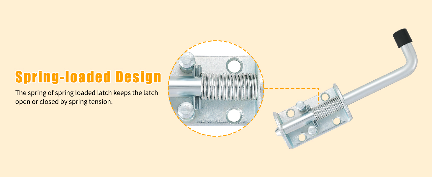 FLKQC Spring Loaded Latch Pin, Stainless Steel Barrel Bolt for Gate ...