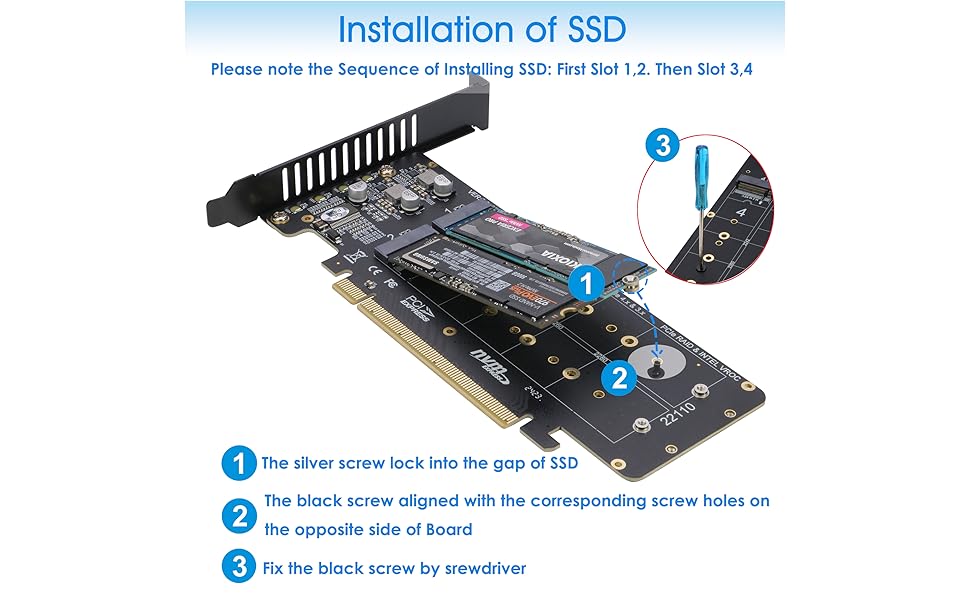 Amazon.com: RIITOP Quad PCIe NVMe Adapter, PCIe 4.0 x16 to 4Ports M.2 NVMe Converter Card for 2U ...