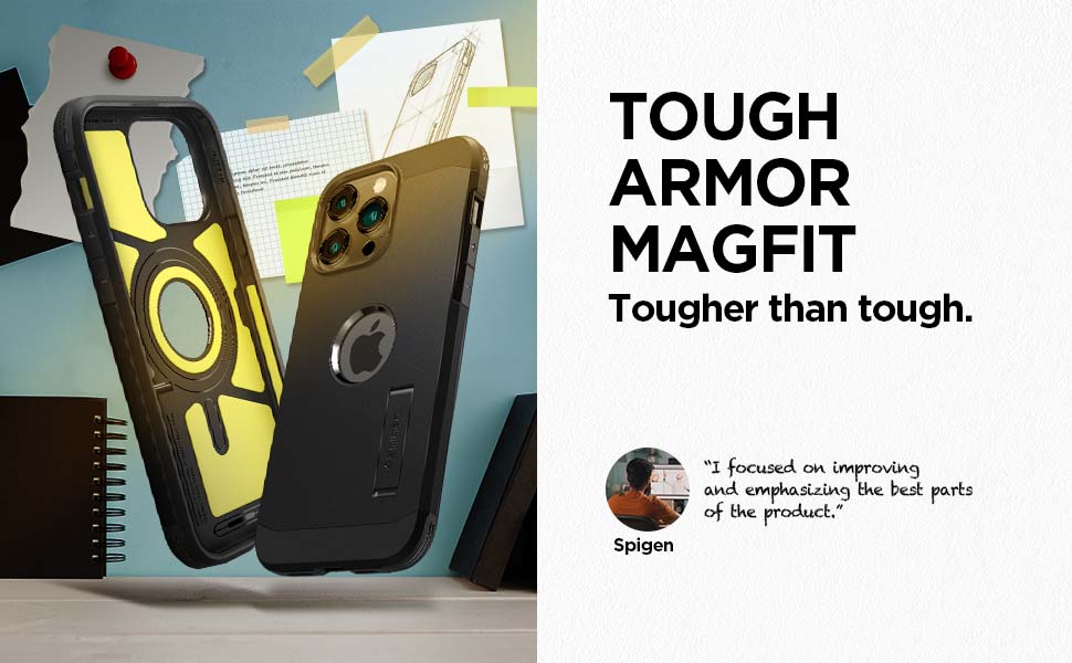 Spigen Tough Armor MagFit Case Compatible with iPhone 14 - Black: Amazon.co.uk: Electronics & Photo