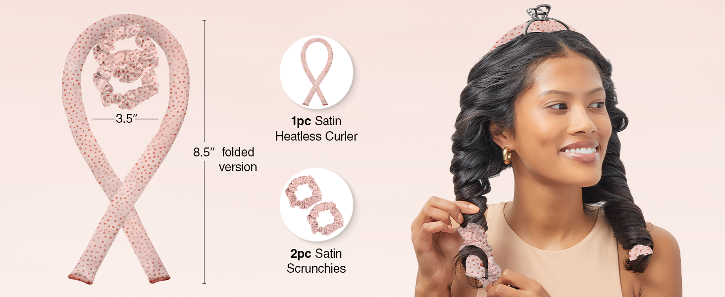 Kitsch Satin Heatless Curling Set - Overnight Hair Curlers to Sleep in ...