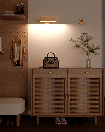 DetarZinLED Battery Operated Wall Sconces Set of 2,Rechargeable Wall Lights Wood,Stick On Wall ...