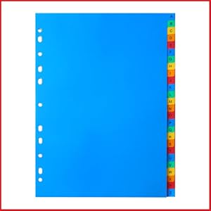 Srvnpioy Confezione da 5 Divisori e Segnaletica A4 per Raccoglitori ad Anelli con 26 Tasti ...