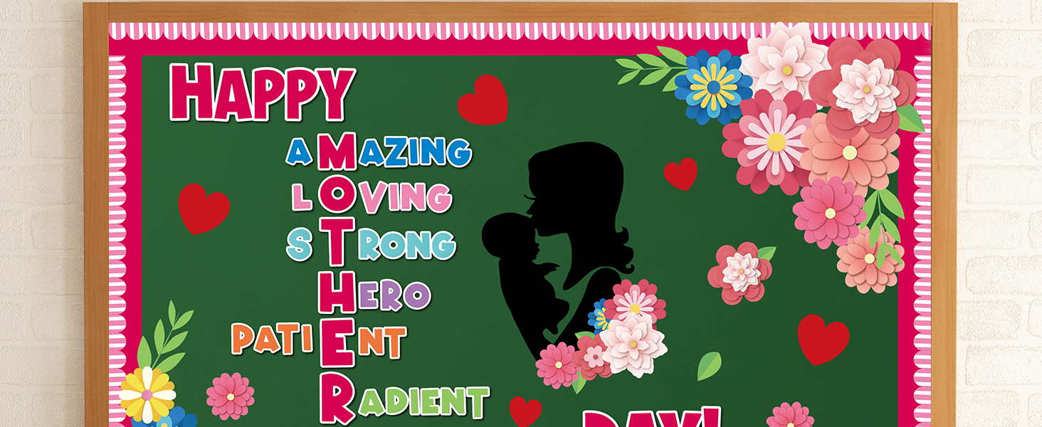 Amazon.com : Happy Mother’s Day Bulletin Board Decoration Set Mothers ...