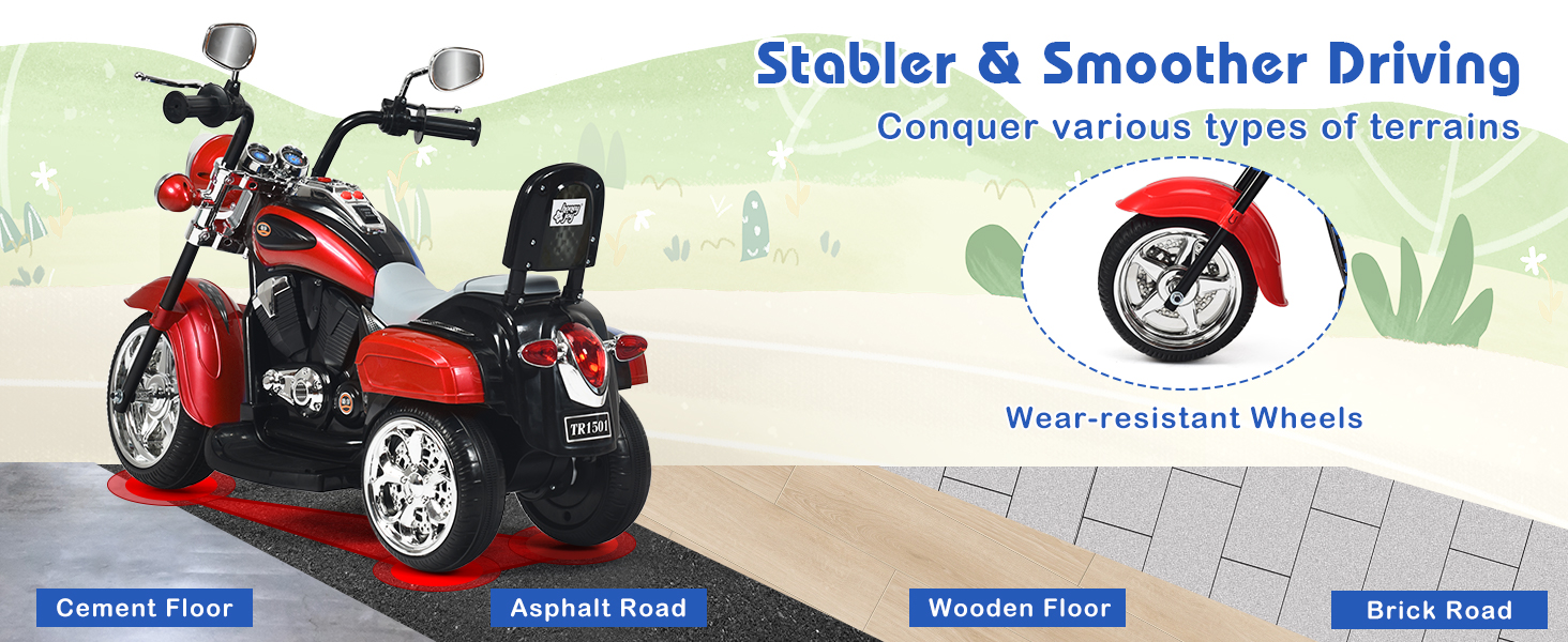 Amazon.com: HONEY JOY Pink Kids Motorcycle, 6V Battery Powered Toddler Chopper Motorbike Ride On ...