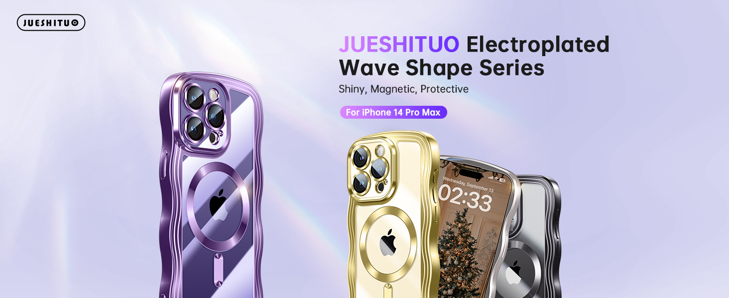 Amazon.com: JUESHITUO for iPhone 14 Pro Max Case with Stylish Wave Frame Shape Design ...