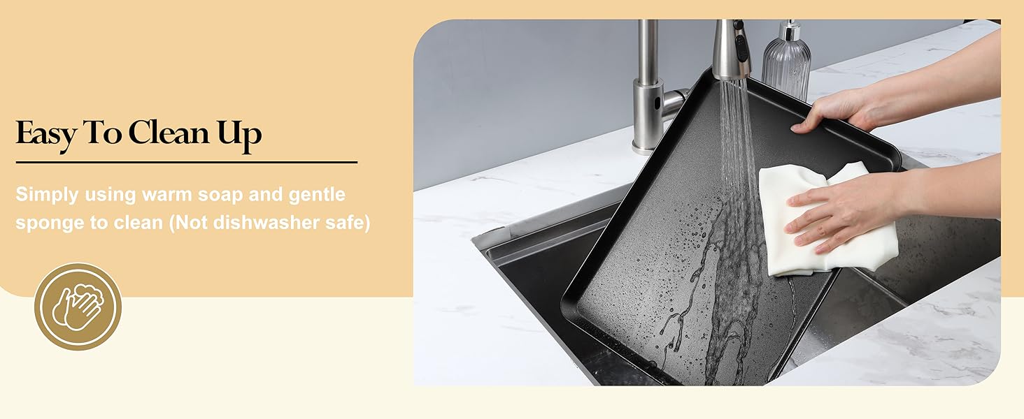 Non-Stick Baking Trays, Homikit Carbon Steel Sheet Pan Set of 3 ...