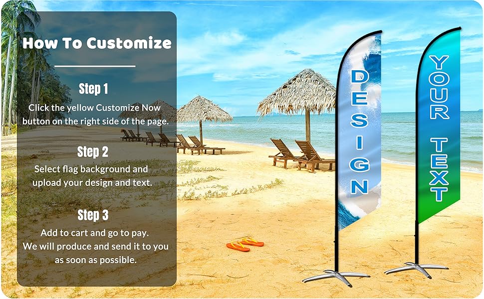 Amazon.com : Custom Advertising Feather Flags for Business Outside (Only Flag), Personalized ...