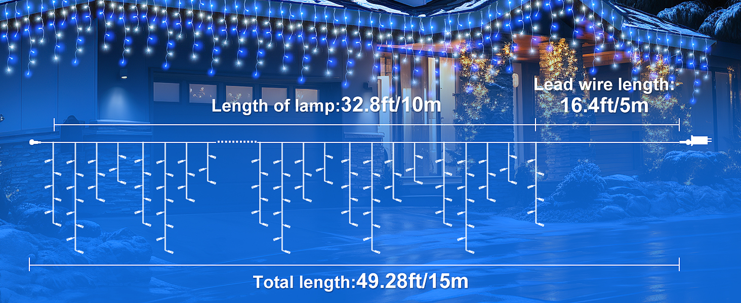 LBSTP Outdoor Icicle Christmas Lights 10M - Fairy Lights Plug in Cool ...