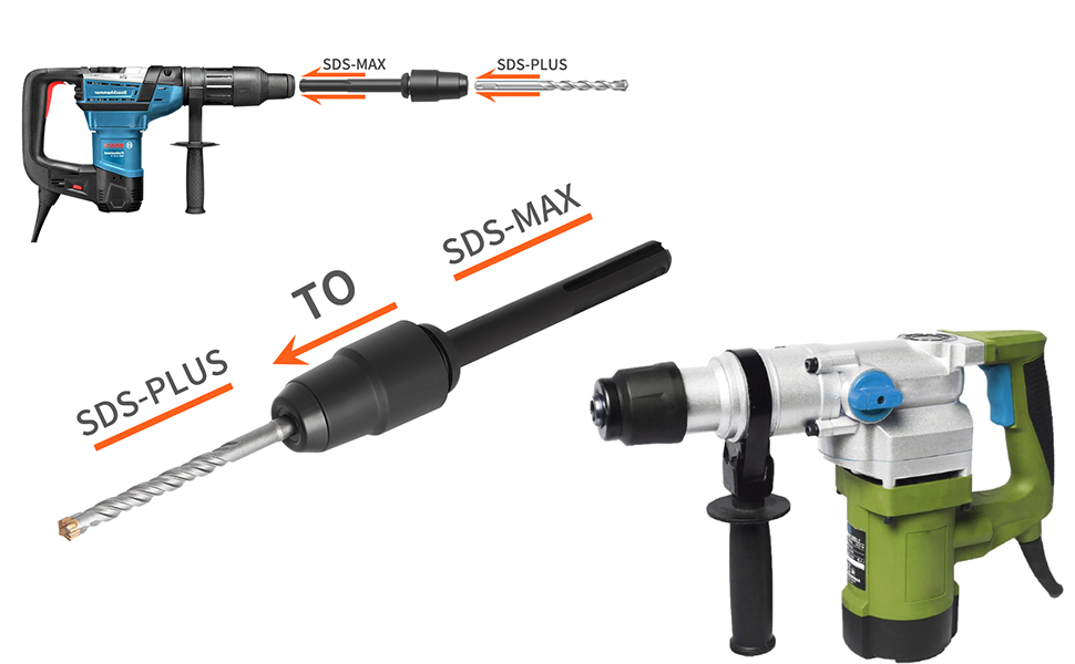 SDS Max auf SDS Plus Adapter für Bohrhämmer, Bohrfutter Adapter ...