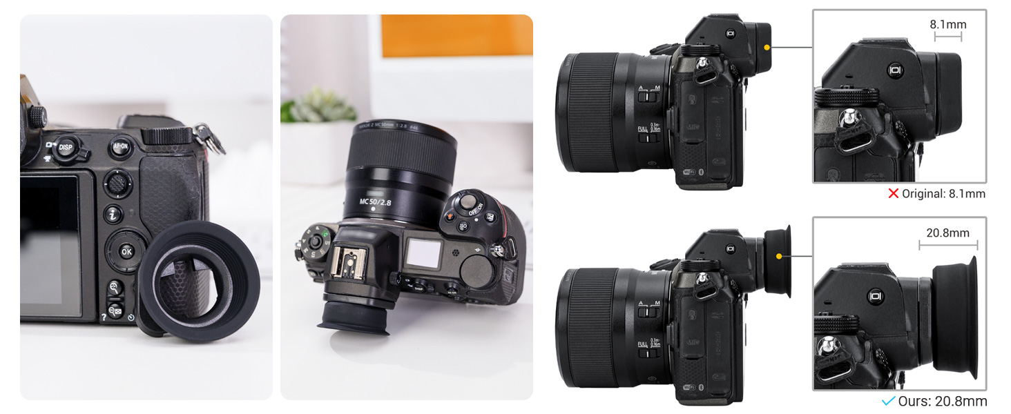 Amazon.com : Extended Round Z6III Z5II Z7II Z6II DK-29 Eyecup, Upgraded Soft Silicon Eye Cup ...