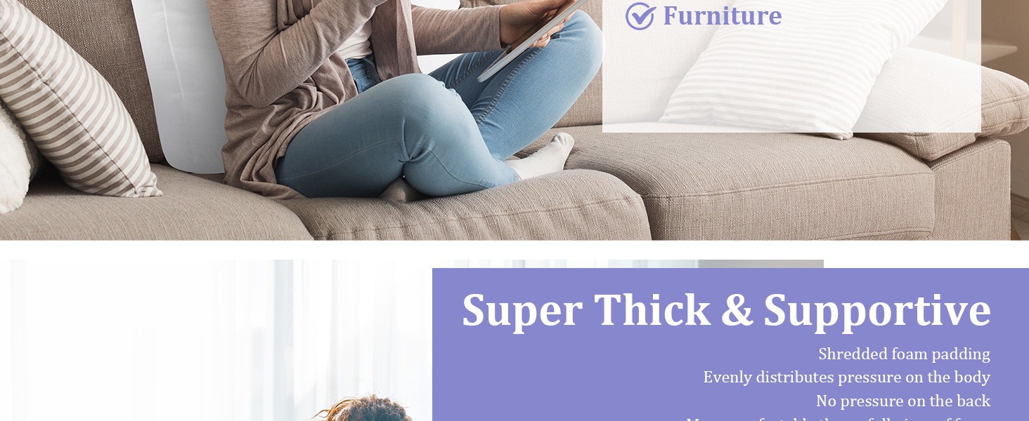 Amazon.com: HOMBYS Shredded Foam Couch Back Cushions Replacement, Stuffing Fill Removable Sofa ...