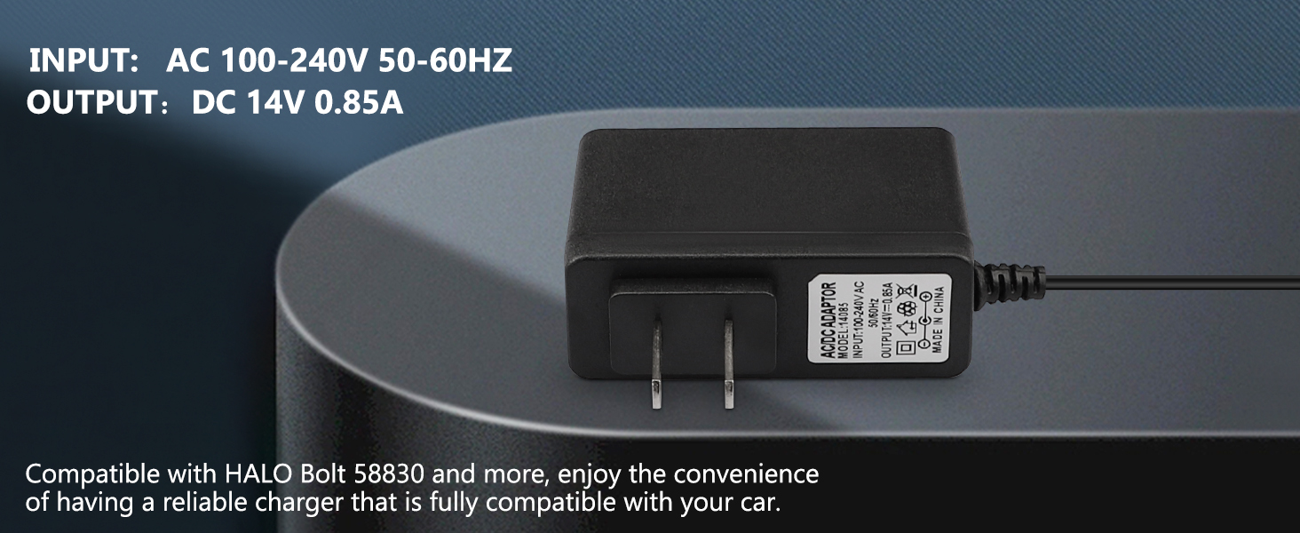 Amazon.com: BXIZXD 14V Charger for Halo Bolt 58830, Compatible with Halo Bolt 57720 44400 1201 ...