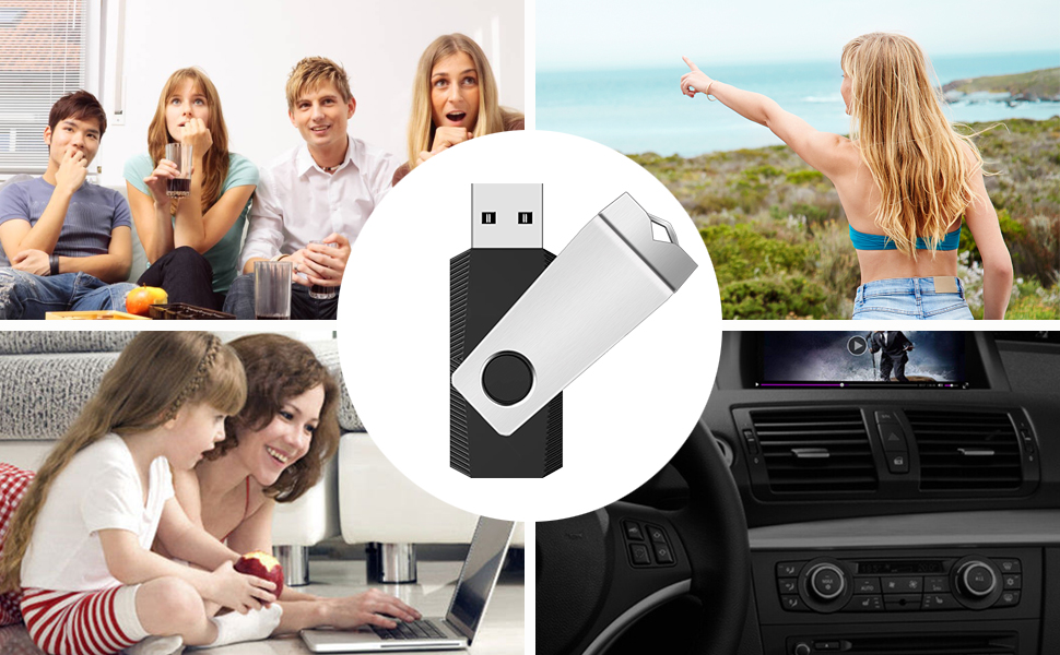 ABLAZE 32GB USB Stick 2 Pack 32GB Memory Stick Swivel Design USB 2.0 Flash Drive Fold Storage ...