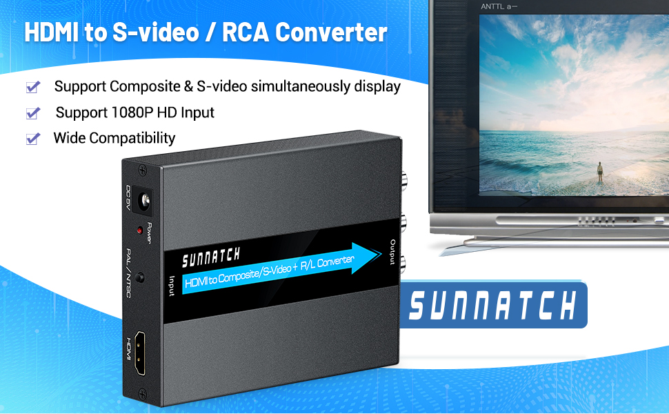 SUNNATCH HDMI to RCA(S-Video/Composite/AV/CVBS) Converter with S-Video + RCA Cables : Amazon.ca ...