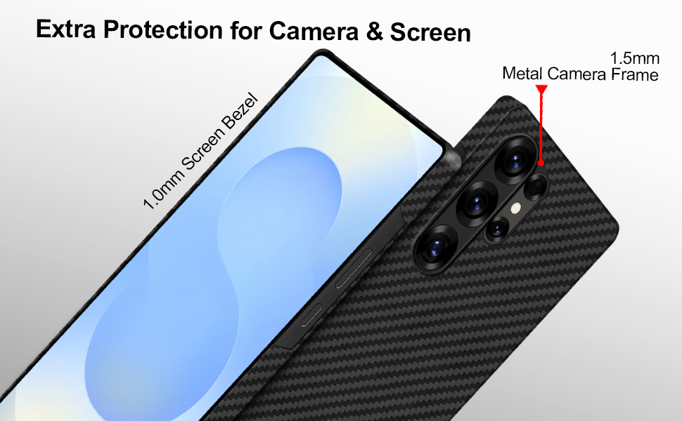 Amazon.com: Lenpiti Slim Carbon Fiber Case for Samsung Galaxy S25 Ultra, Thin 1500D Aramid Fiber ...