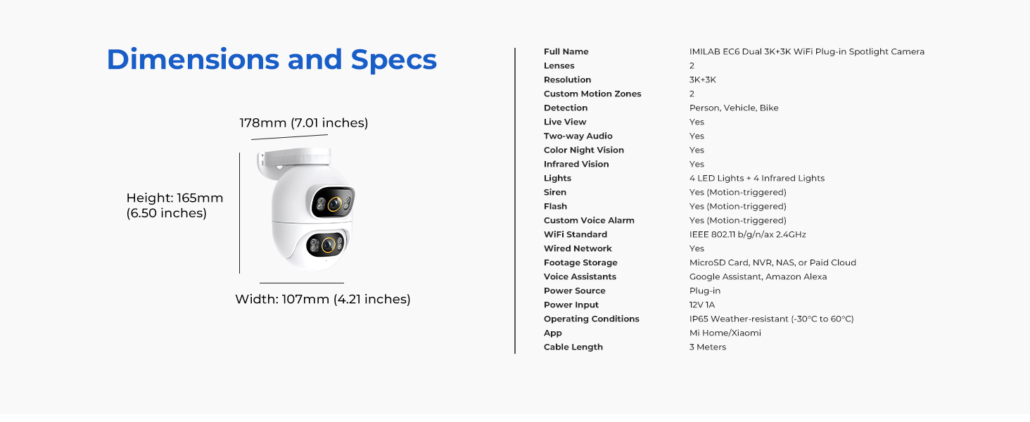 Amazon.com : IMILAB EC6 Dual 3K+3K Plug-in Outdoor Security Camera: Outdoor Camera for Home ...