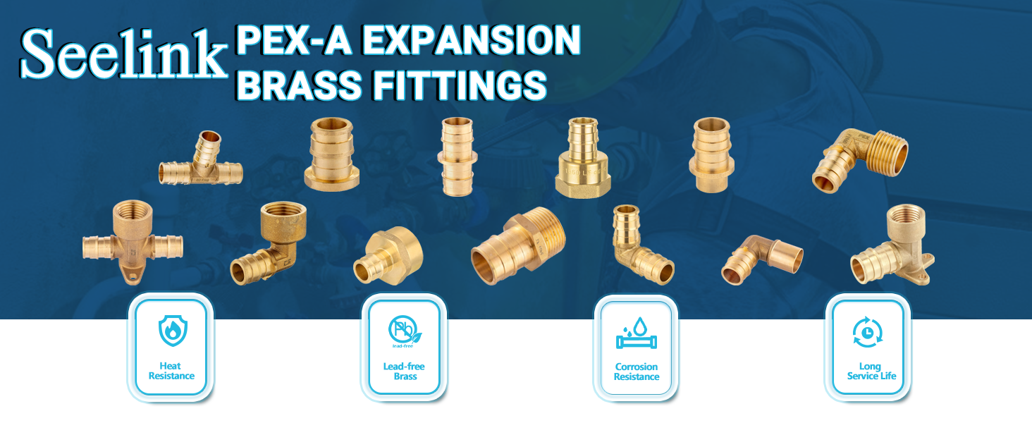 Amazon.com: (10-Pack) Seelink PEX-A Expansion Fittings, PEX-A 3/4" x 3/4" Female NPT Drop Ear ...