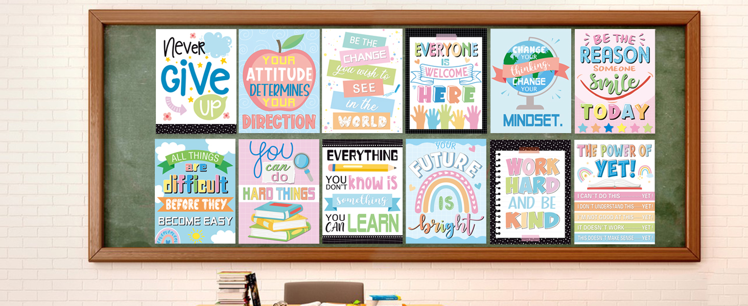 Amazon.com : 12 Inspirational Posters for Classrooms - Positive Posters ...