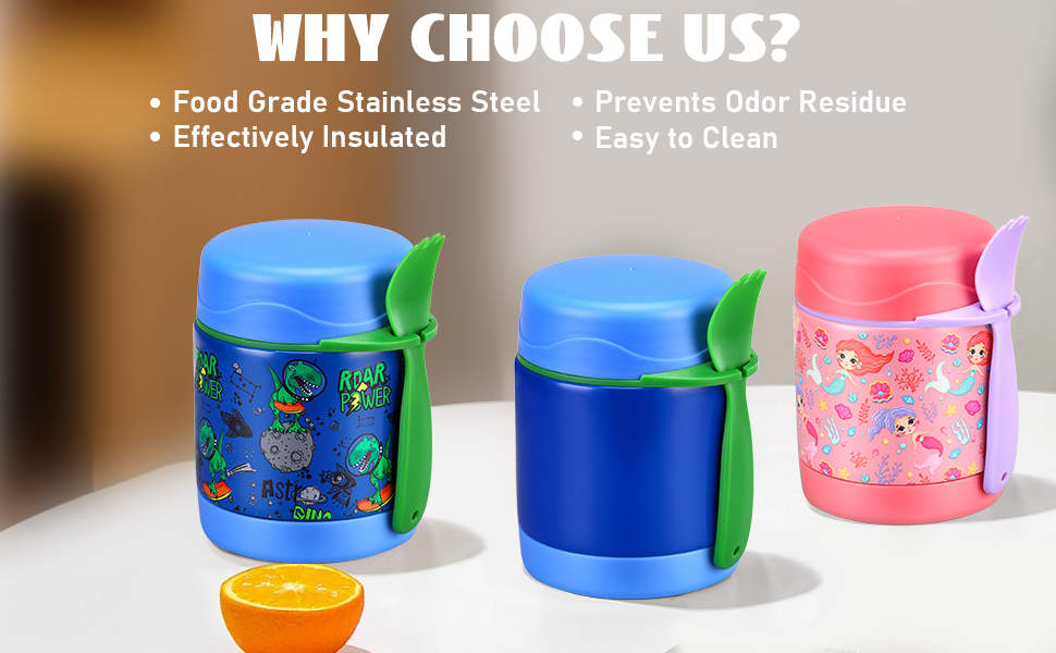 Amazon.com: Pawtong 10oz Soup Thermos for Hot Food Kids Insulated Food Jar,Thermos Hot Food ...