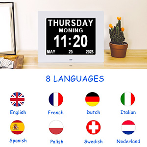 Amazon.com: ybest 7 Inch Extra Large Day Date Time Digital Day Calendar ...