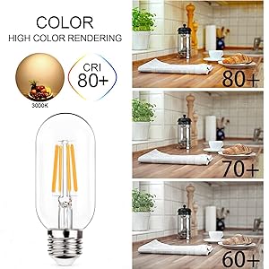 NOTOC E26 LED Light Bulb 4W,Equivalent 40W,T14/T45 Tubular Light Bulb Non Dimmable Amber Warm ...