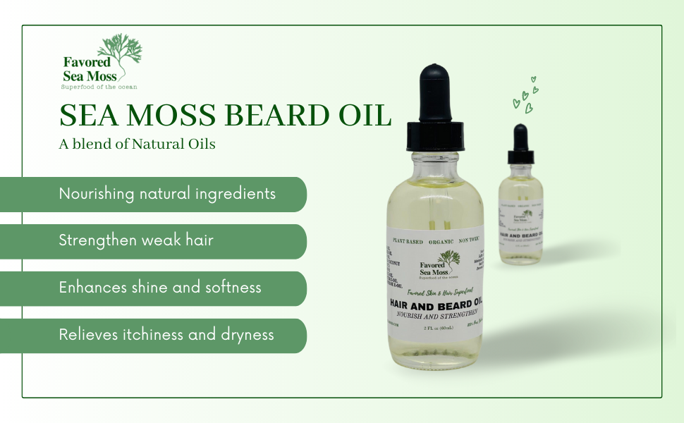 Amazon.com: Favored Sea Moss Beard Oil for Men Hair Growth Oil Organic ...