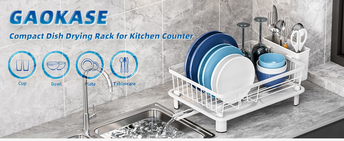 Amazon.com - GAOKASE Dish Drying Rack, Space-Saving Dish Rack, Dish Racks for Kitchen Counter ...