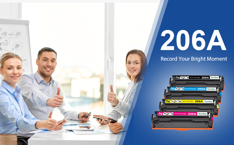 Amazon.com: Tounker 206a Toner Cartridges 4 Pack Compatible Replacement for HP 206A 206X Toner ...