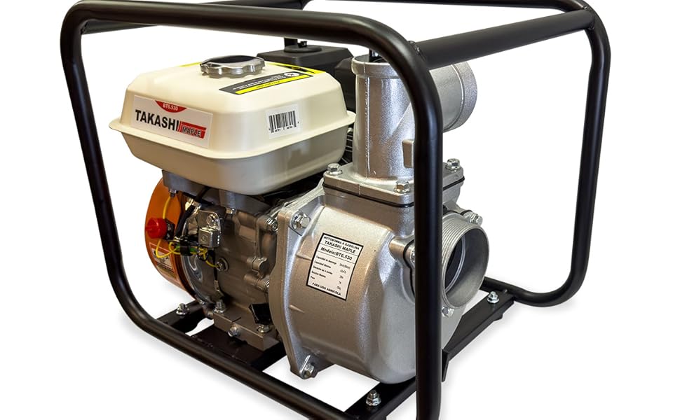 TAKASHI |Motobomba Bomba De Agua de 1 pulgada A Gasolina 2x2 Takashi 6.5hp Riego con conexiones ...