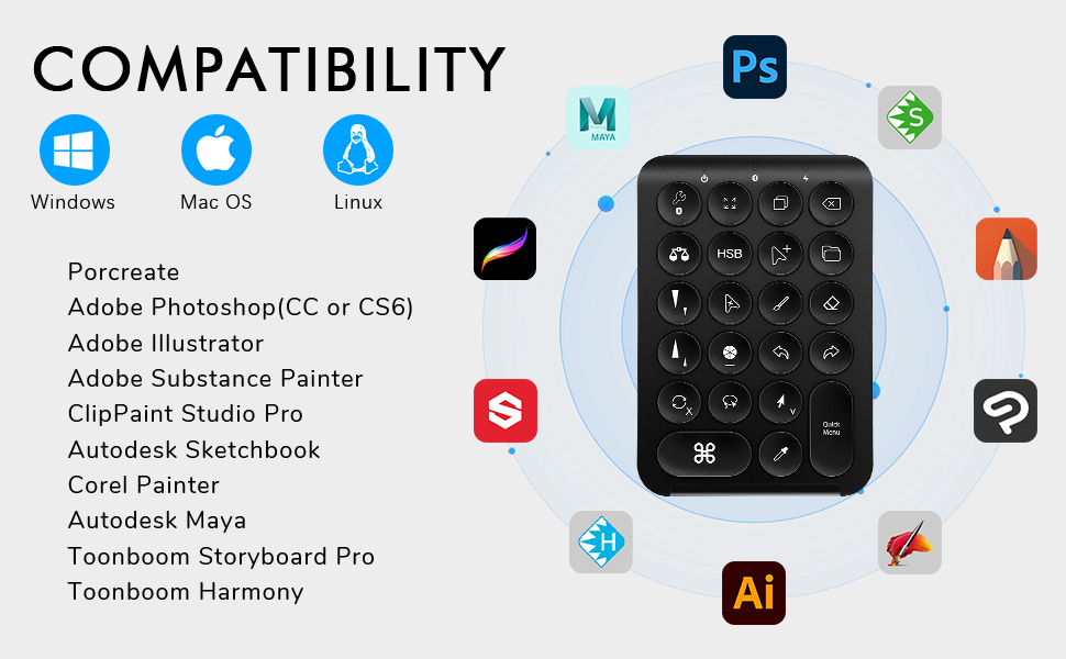 T TENDTOP Drawing Procreate Keyboard for Procreate Digital Artists ...