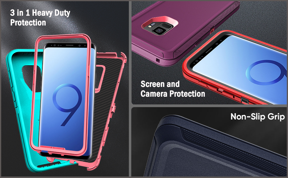 Amazon.com: YKHJKLEC for Samsung Galaxy S9 Case, with 2Pcs [Self Healing Flexible TPU Screen ...