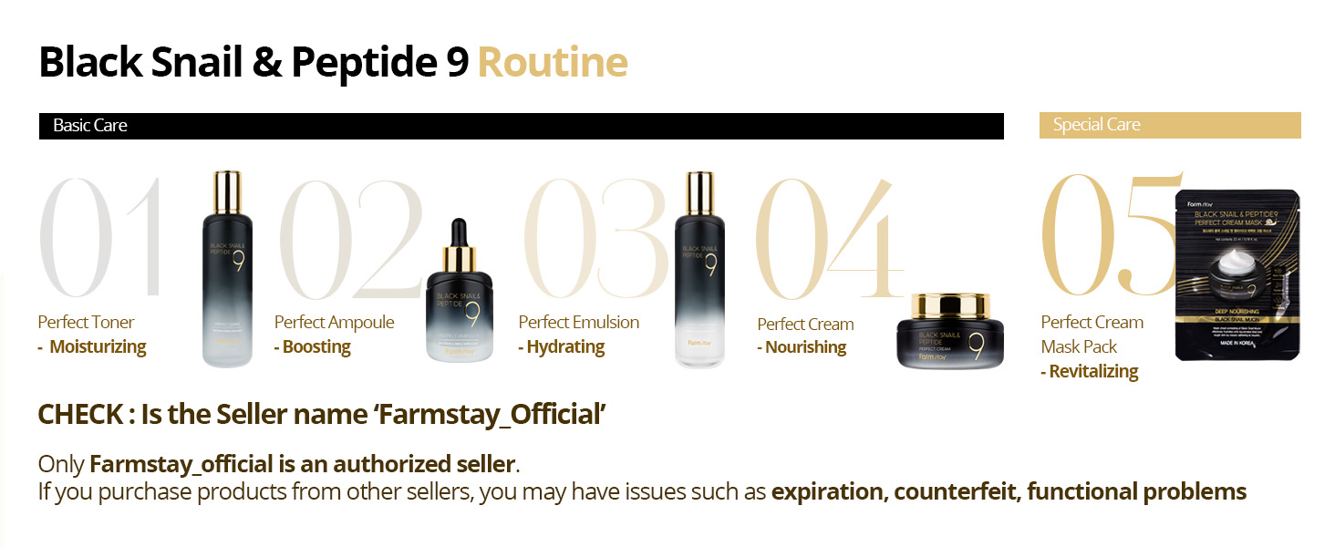 Amazon.com: FARMSTAY Black Snail & Peptide 9 Perfect Cream, Snail Mucin Moisturizer for Elastic ...