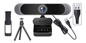 4K Webcam, DEPSTECH DW49 HD 8MP Sony Sensor Autofocus Webcam with Microphone, Privacy Cover and ...