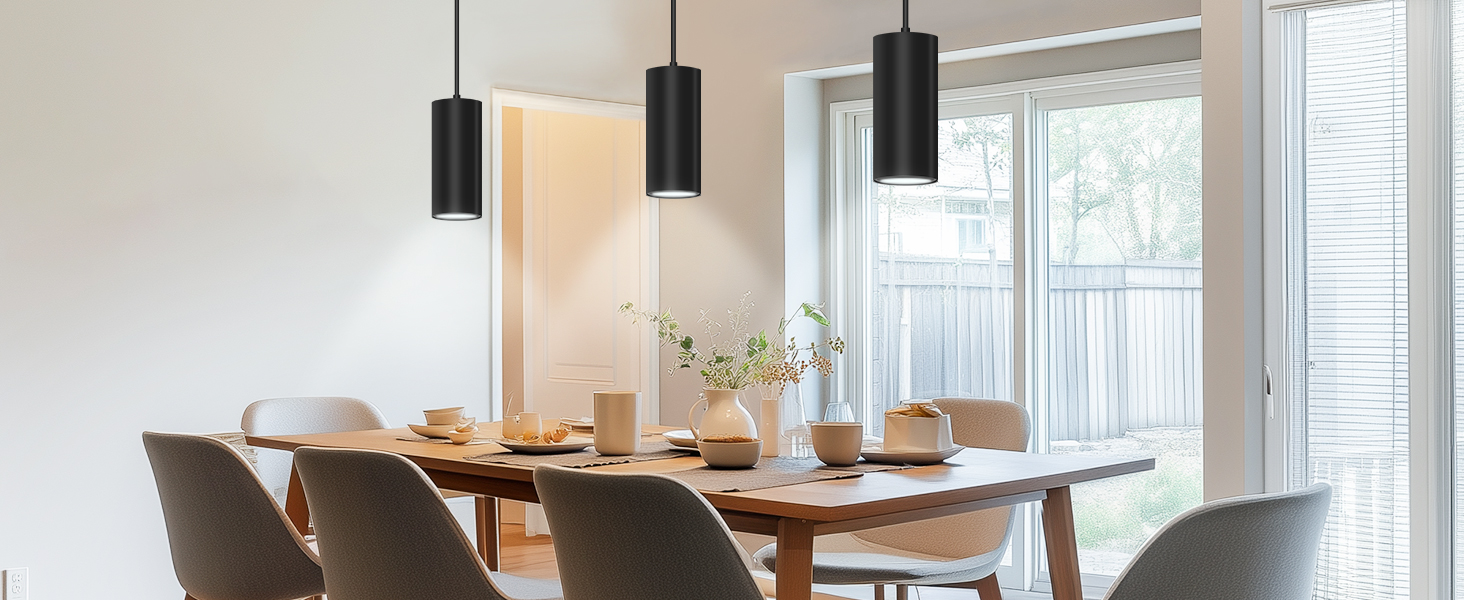 SAMPHON 4" Pendant Lights Kitchen Island, 25W Cylinder Hanging Lights with Dipswitch, Modern Eye ...