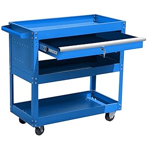 Amazon.com: 3 Tier Rolling Tool Cart,330 lb Capacity Utility Cart on Wheels,Metal Service Tool ...