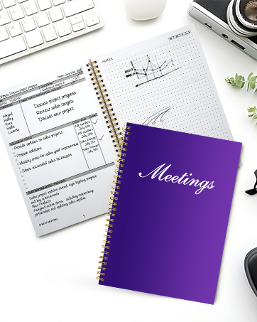 Amazon.com : METEOROCK Meeting Notebook for Work, B5 Spiral Meeting ...