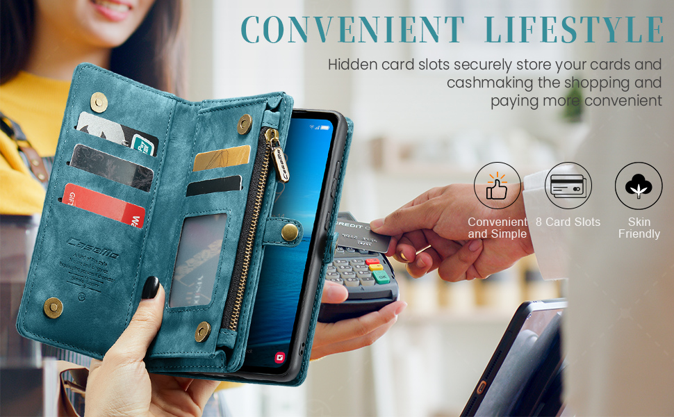 Amazon.com: Kowauri Wallet Case for Samsung Galaxy A35, Zipper Purse Folio Leather Wallet with ...