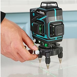 INSPIRITECH Tile Laser Level 360 Self-leveling - Floor 4 x 360 Green Beam Cross Line Laser ...