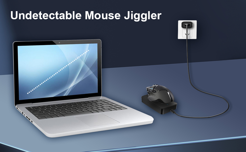 Undetectable Mouse Jiggler Automatic Mouse Mover With Power Adapter And On Off Switch