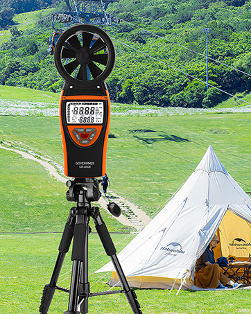 Amazon.com: GOYERRNES Air Flow & Wind Speed Meter, Handheld CFM Anemometer with Waterproof Touch ...