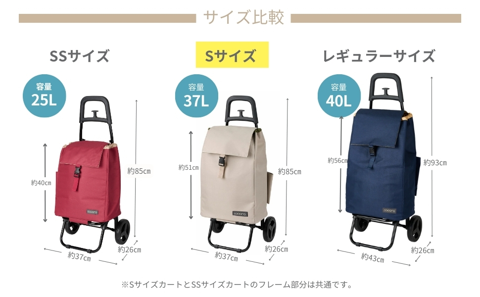 Amazon｜ショッピングカート 買い物カート 保冷 保温 Sサイズ 軽量2kg 大容量37L 小さめ 小柄な方にも使いやすい 大きなタイヤでラクラク 折り畳み式 収納 荷物フック ポケット付 ...