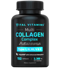 Amazon.com: Vital Vitamins Multi Collagen Plus - Biotin, Hyaluronic Acid, Vitamin C - Collagen ...