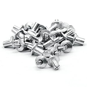 Aiwaiufu 120 Pcs Expansion Aluminum Rivets, Hammer Drive Rivets, Aluminum Core Rivets with Round ...
