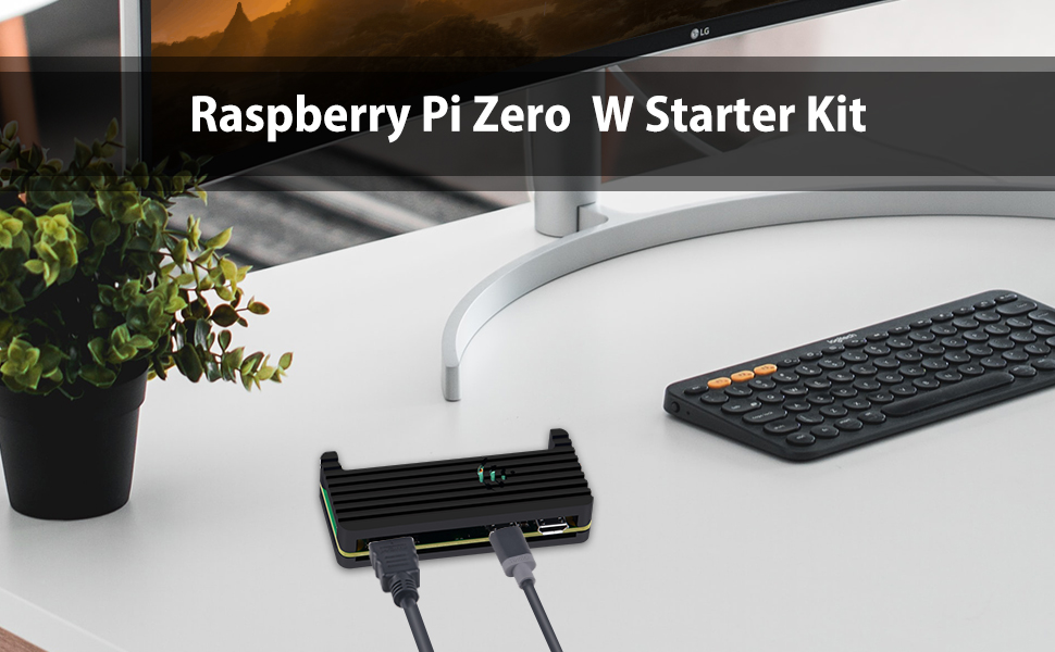 GeeekPi Raspberry Pi Zero W Starter Kit, mit RPi Zero W Aluminum Gehäuse, 64GB SD Karte ...