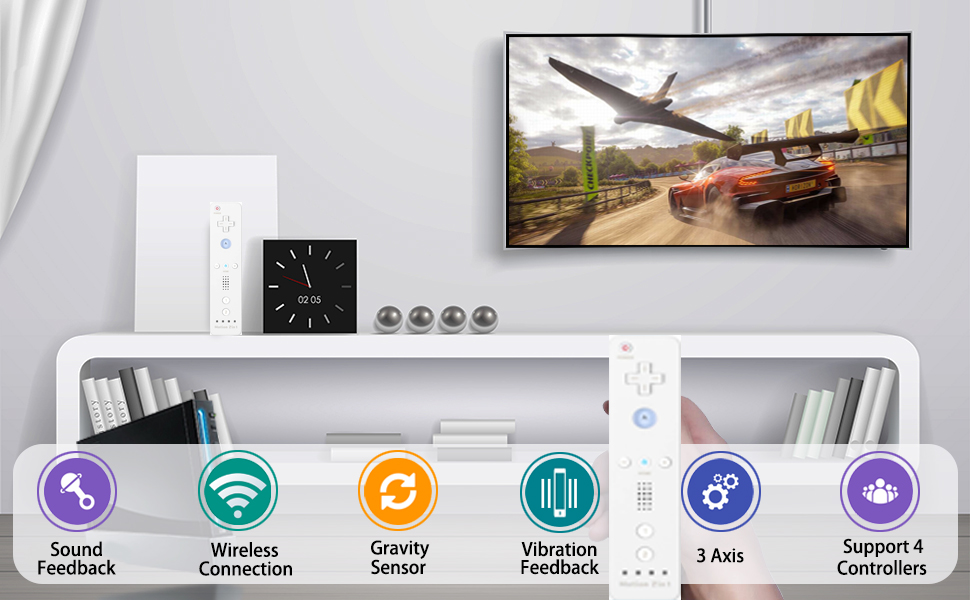 Alivicky Wii Controller, Wireless Wii Remote Controller Motion Plus ...