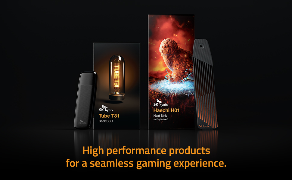 SK Hynix Tube T31 512GB External SSD USB with DRAM | up to 1000MB/s | 10 Gbps | USB-A 3.2 Gen2 ...