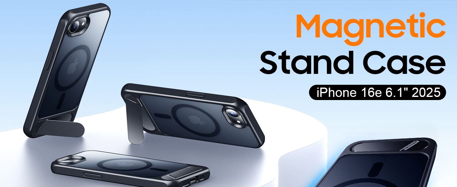 Amazon.com: Temdan Magnetic Compatible with iPhone 16E Case, [Built-in Invisible Kickstand ...