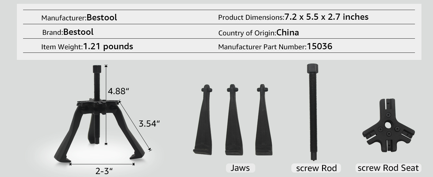 Amazon.com: BESTOOL Reversible 2/3 Jaw 2-Ton Ratcheting Gear Puller - Premium Chrome Molybdenum ...