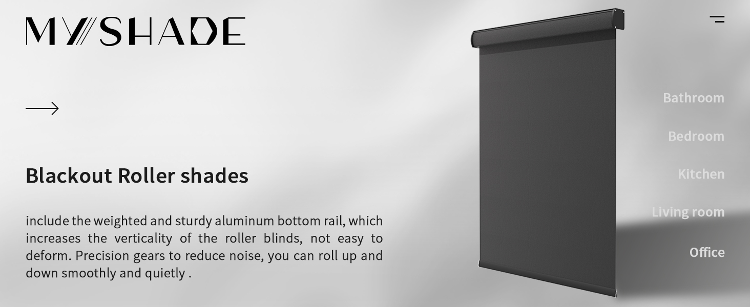 Amazon.com: MYshade Custom Blackout Roller Shades for Indoor Windows - Cordless, Color-Matched ...